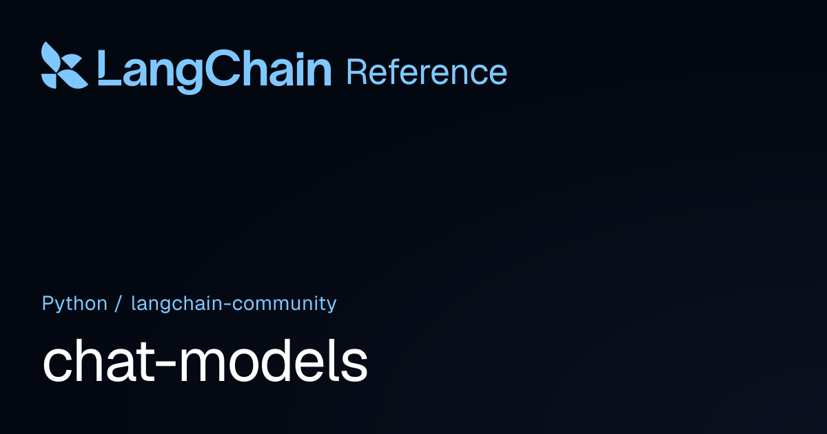 chat-models | langchain_community | LangChain Reference