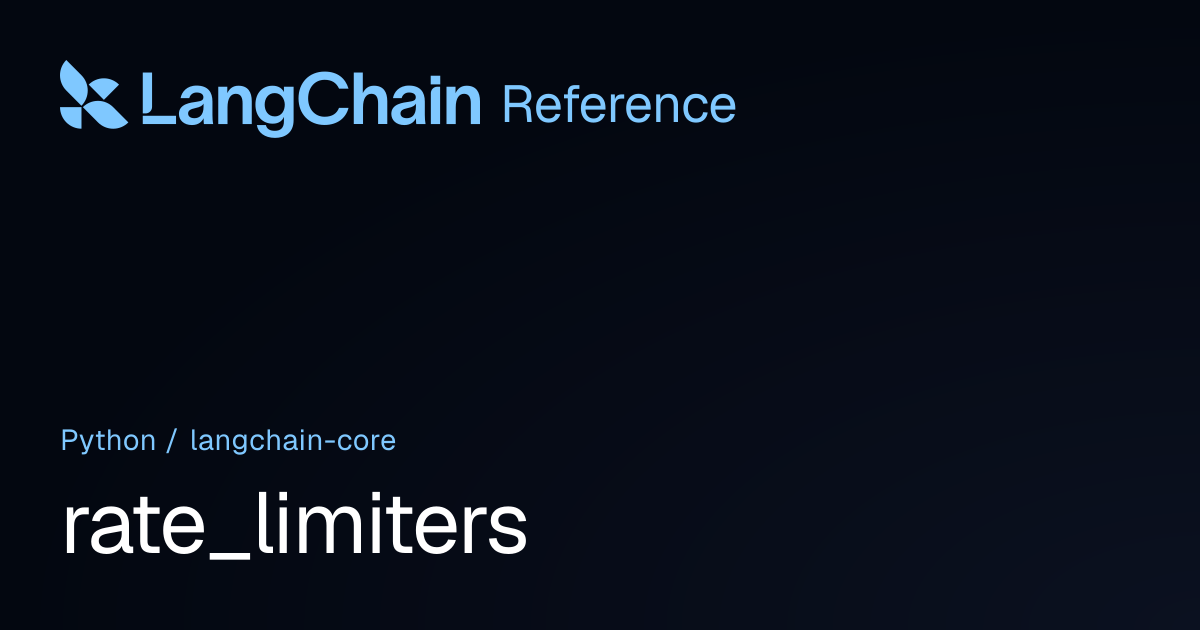 rate_limiters | langchain_core | LangChain Reference